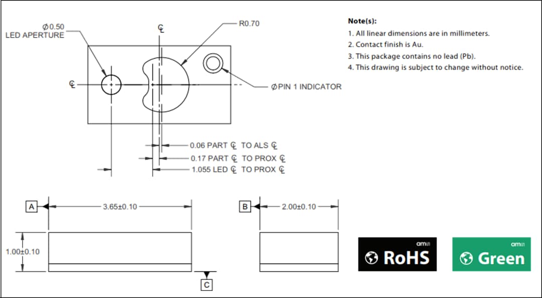 TMD3725 3-in-1 Color Sensor Module - ams OSRAM | Mouser